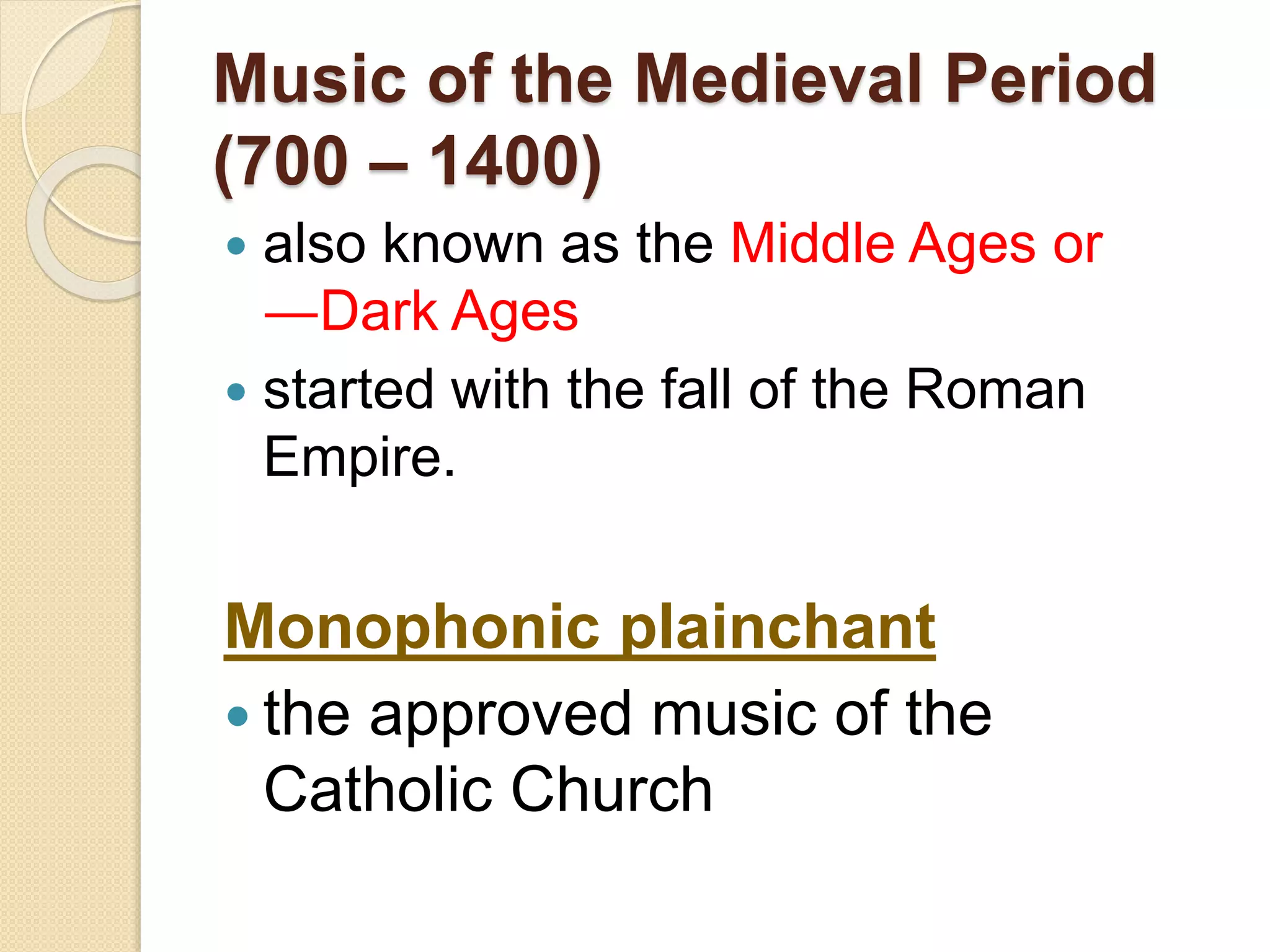 Medieval music | PPTX