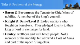 Medieval Nobility and Castles | PPT