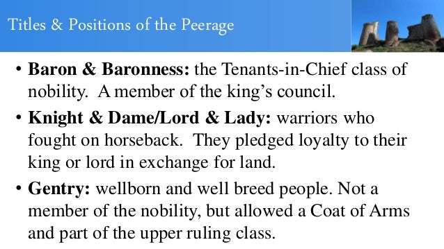 Medieval Nobility and Castles