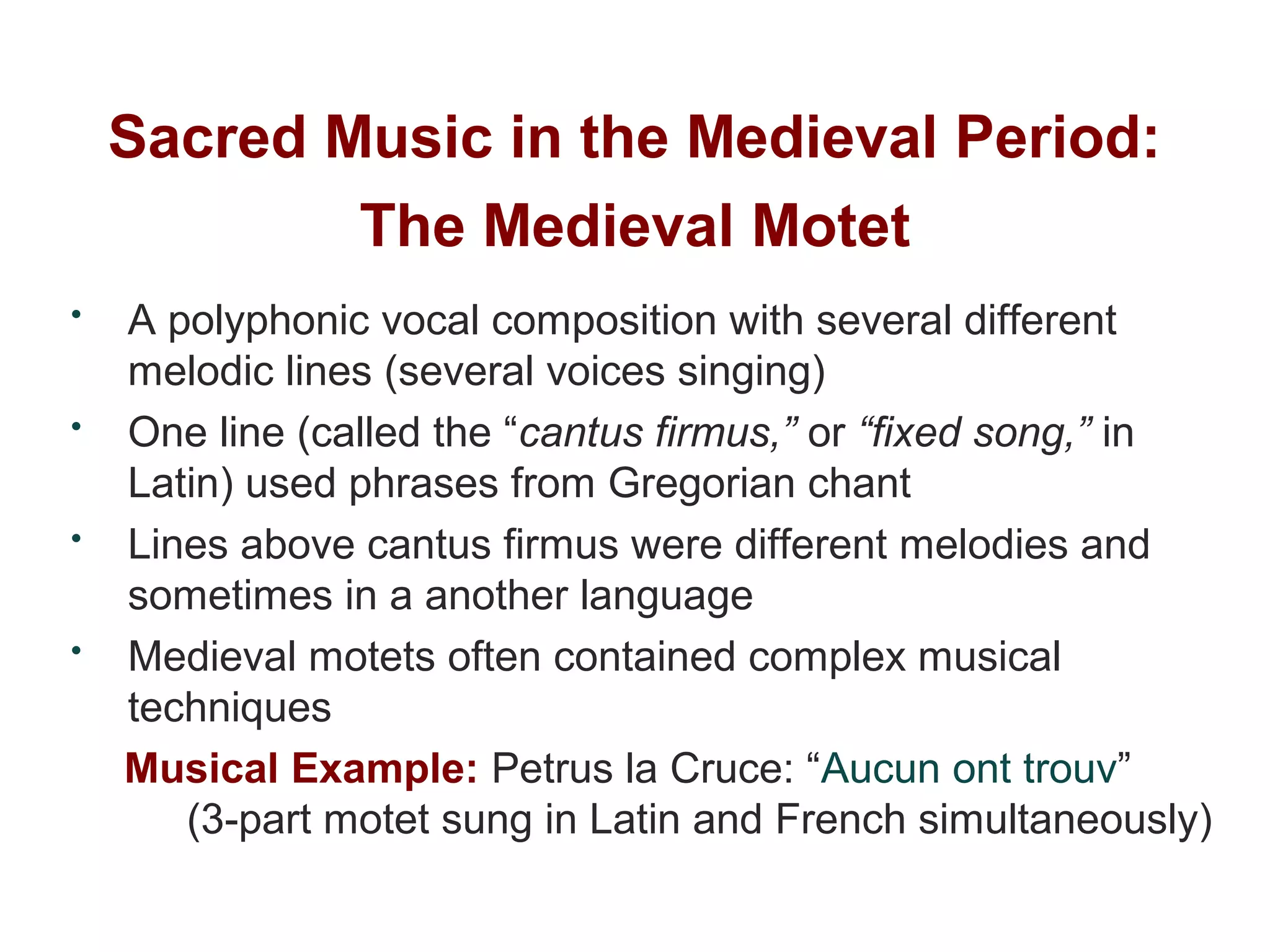 Music of the Medieval Period | PPT