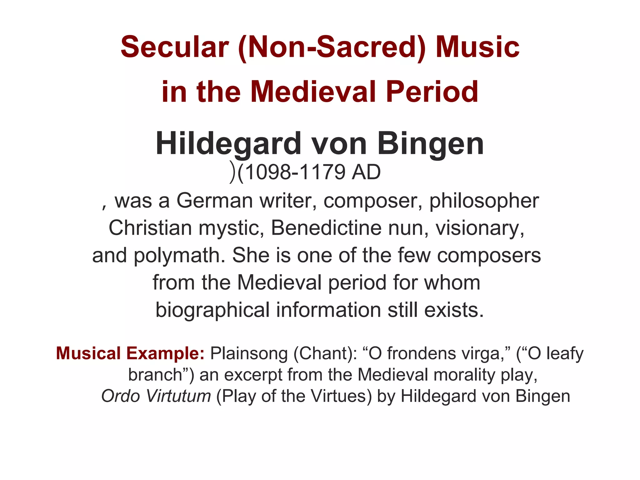 Music of the Medieval Period | PPT