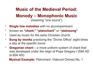 Music of the Medieval Period | PPT