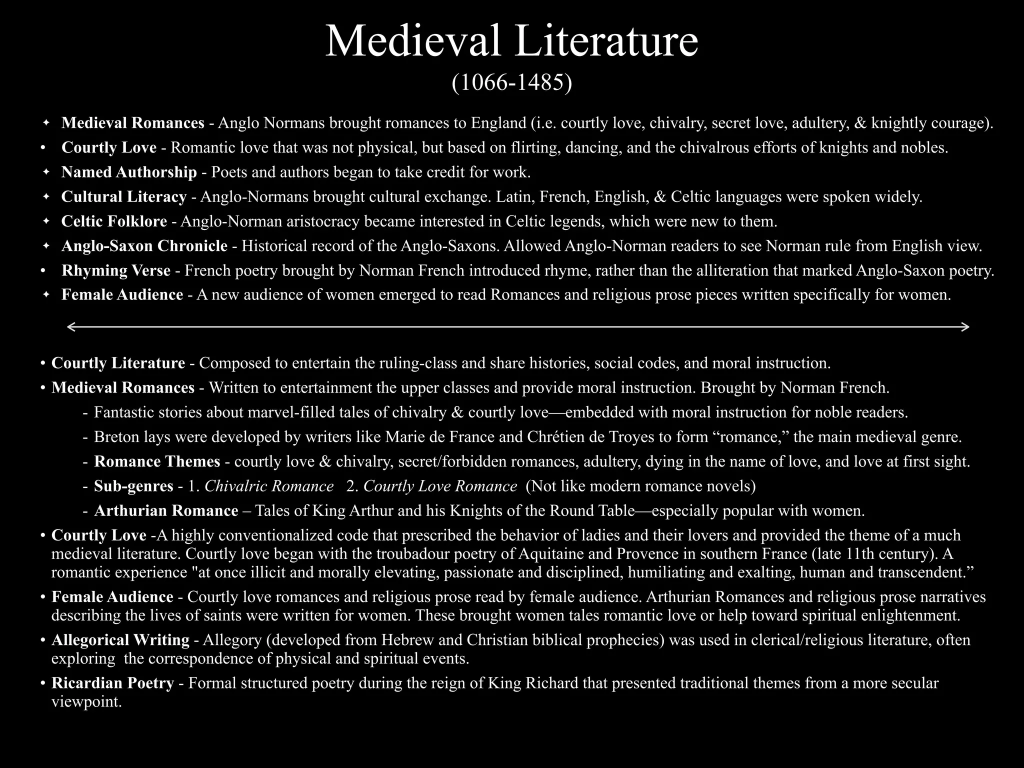 Medieval Period (British Literature) | PPT
