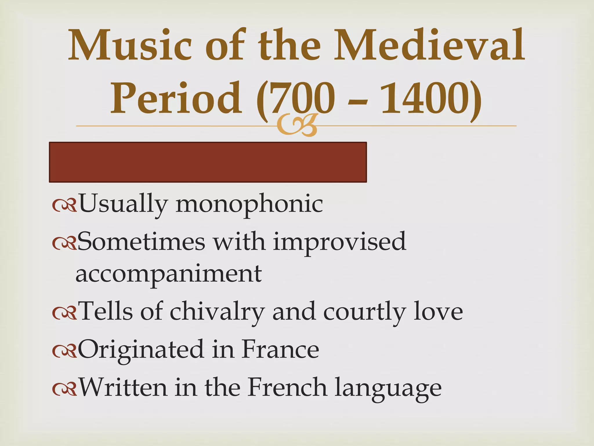 Medieval, renaissance and baroque period music9 quarter 1 | PPTX