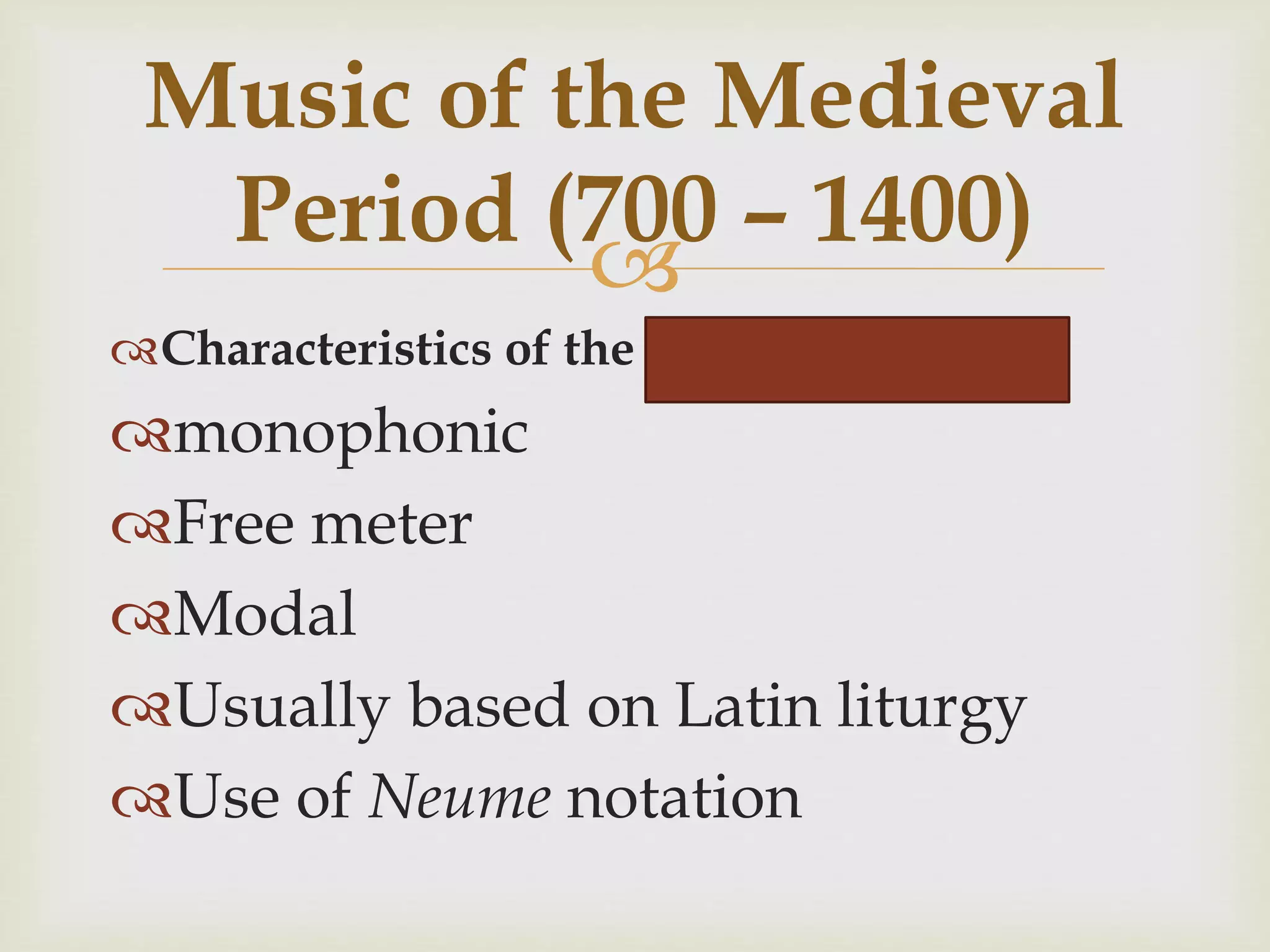 Medieval, renaissance and baroque period music quarter 1 | PPTX
