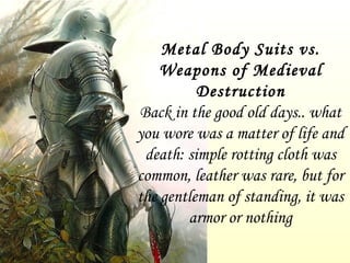 Medieval Suits Of Armor | PPT