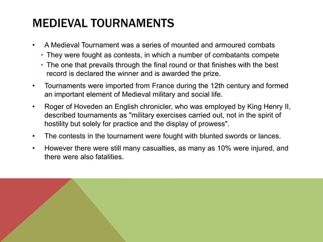 Medieval Tournaments | PPT
