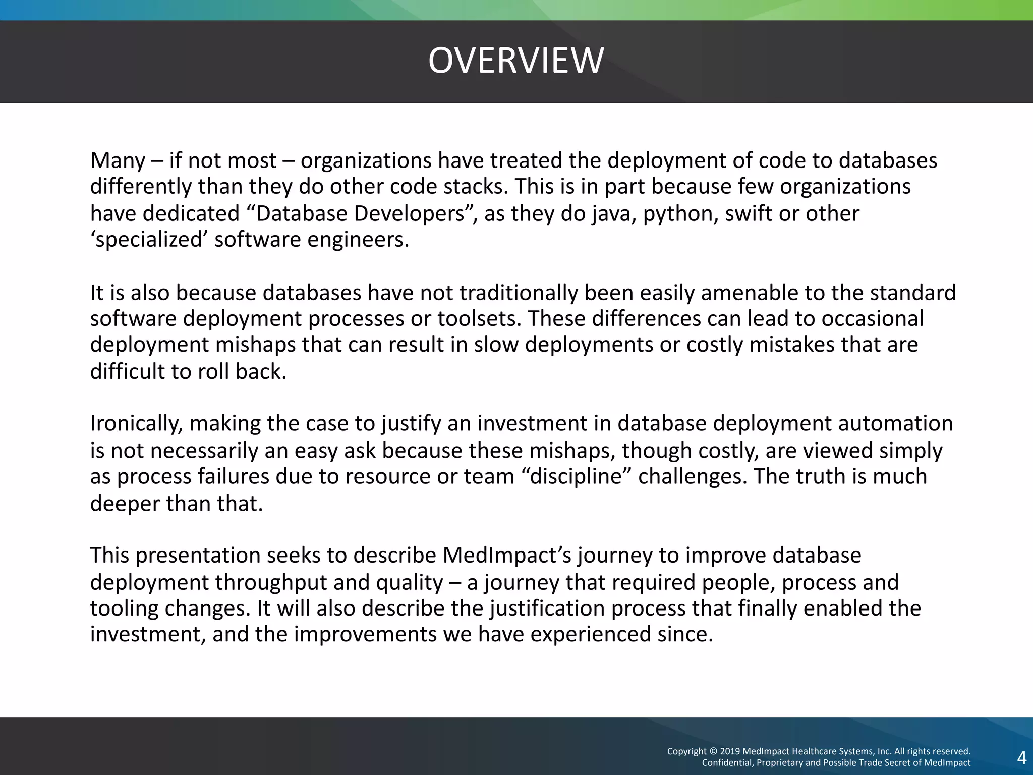 MedImpact’s Journey to Database Deployment Automation | PDF | Databases | Computer Software and ...
