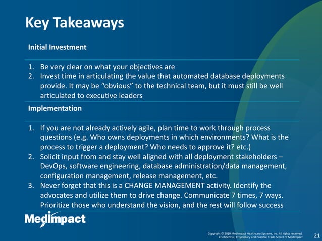 MedImpact’s Journey to Database Deployment Automation | PPT