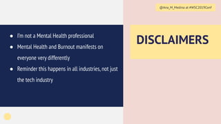 Navigating Mental Health as a Human - Write/Speak/Code 2019 | PDF