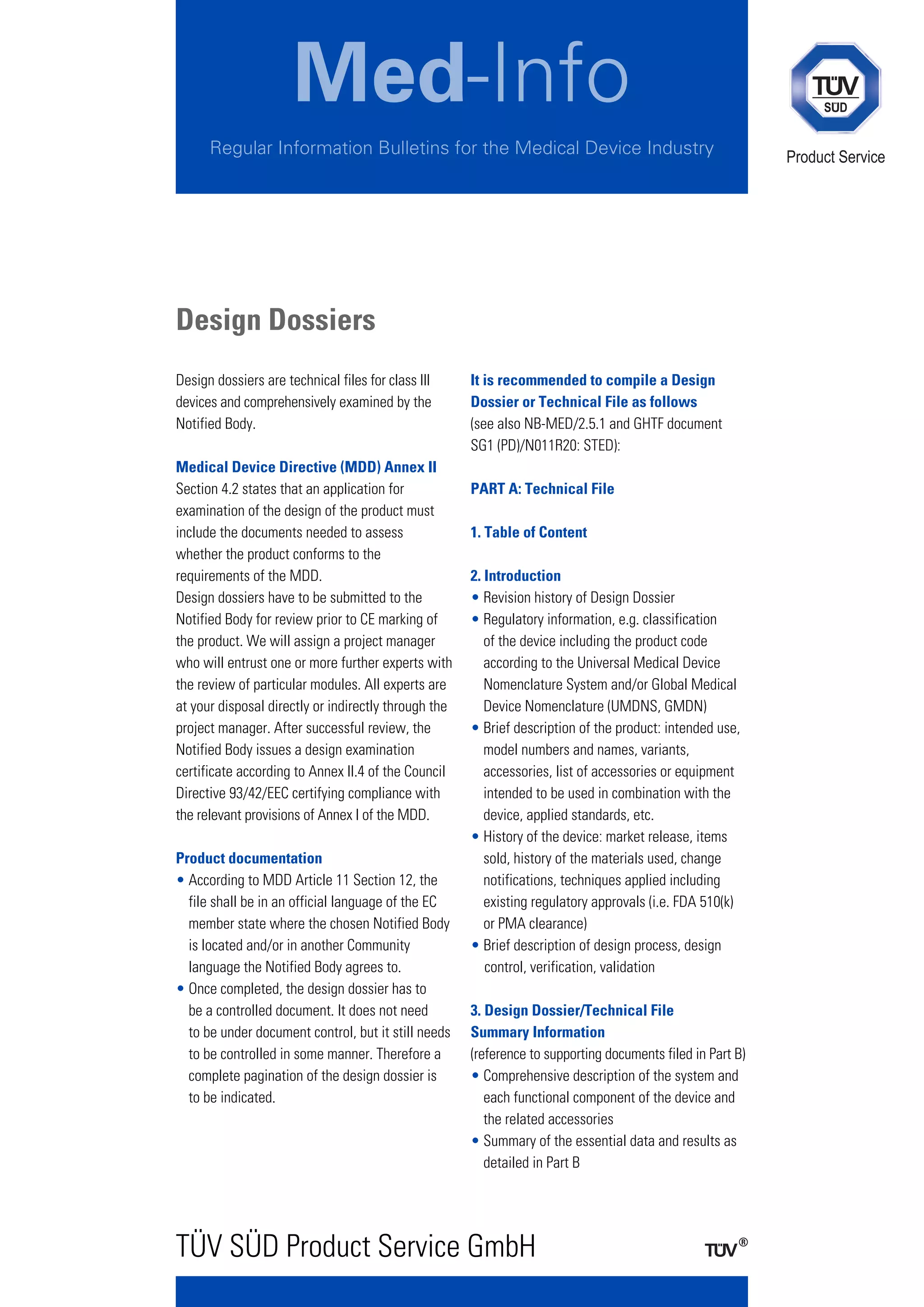 TÜV SÜD Design Dossiers_Med info | PDF