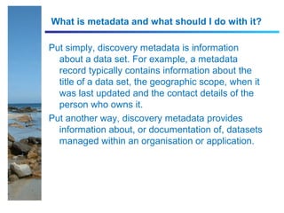 MEDIN Discovery Metadata Standard | PPT