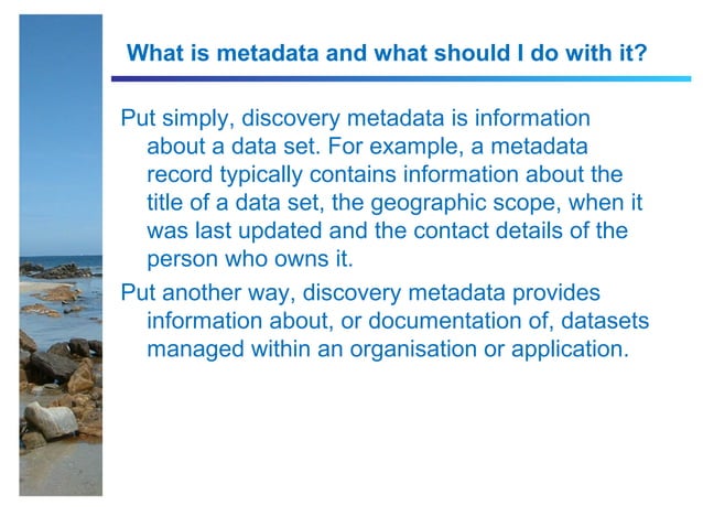 MEDIN Discovery Metadata Standard | PPT