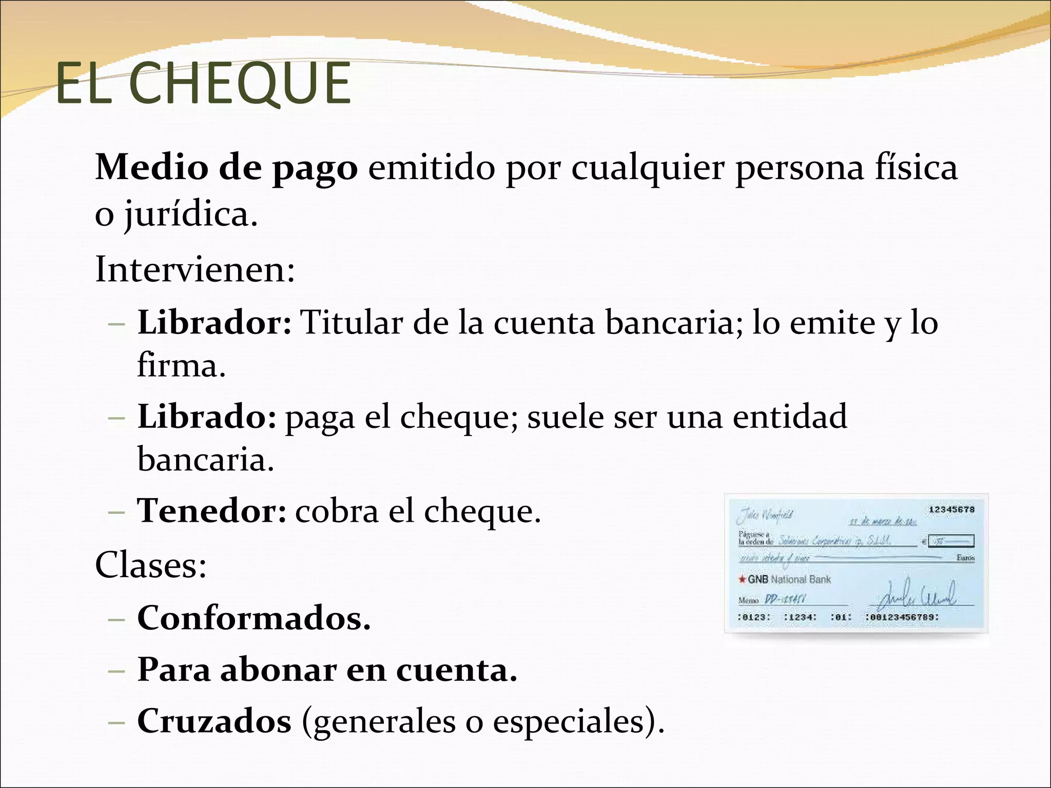 Medios de cobro y pago al contado | PPT