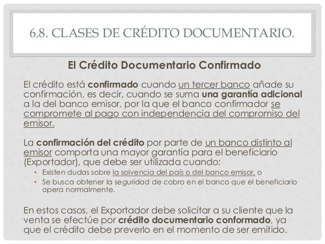 Credito Documentario Irrevocable Confirmado En Ingles - creditos y ...