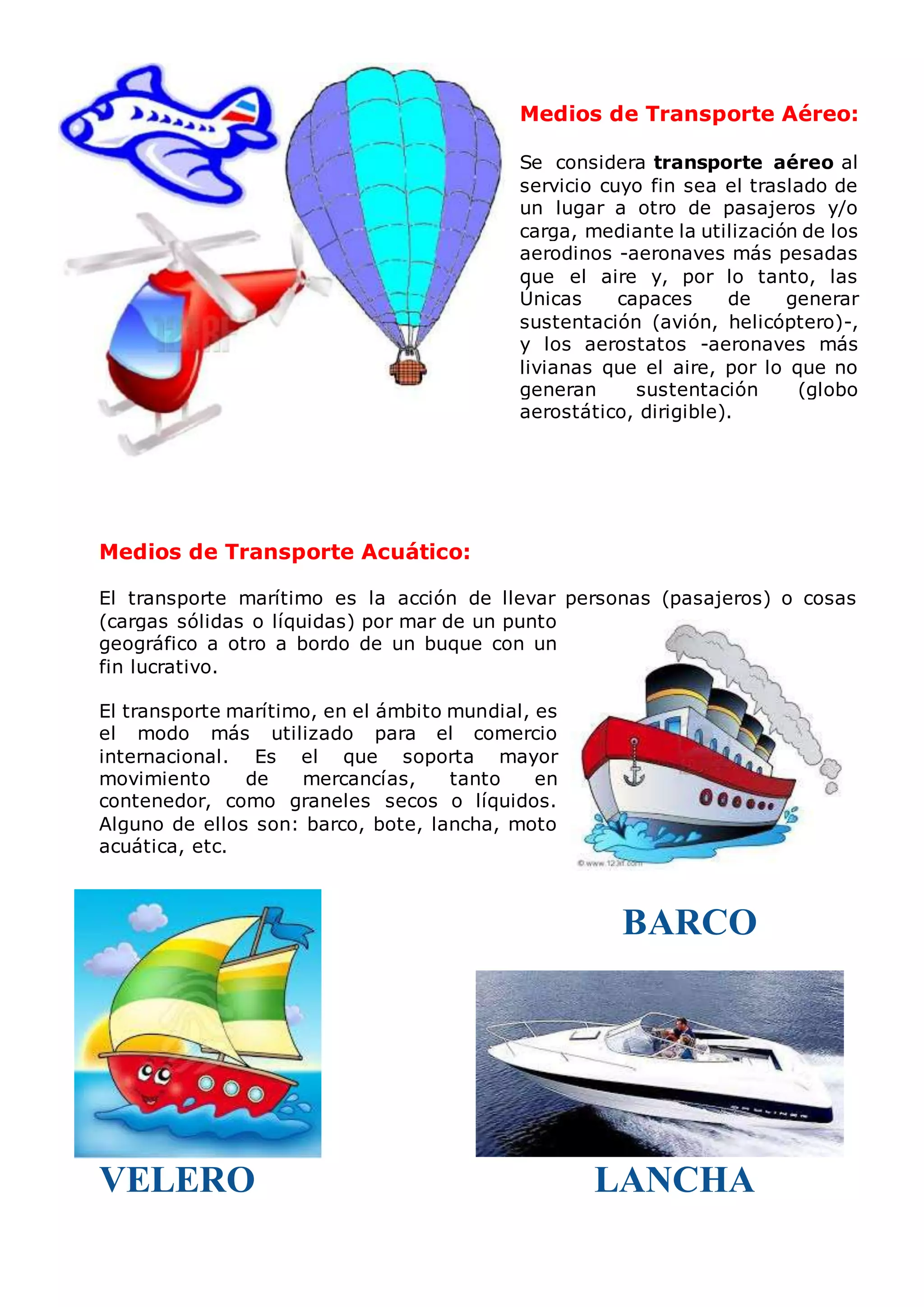 Medios de transporte | DOCX | Rail Travel | Travel Type