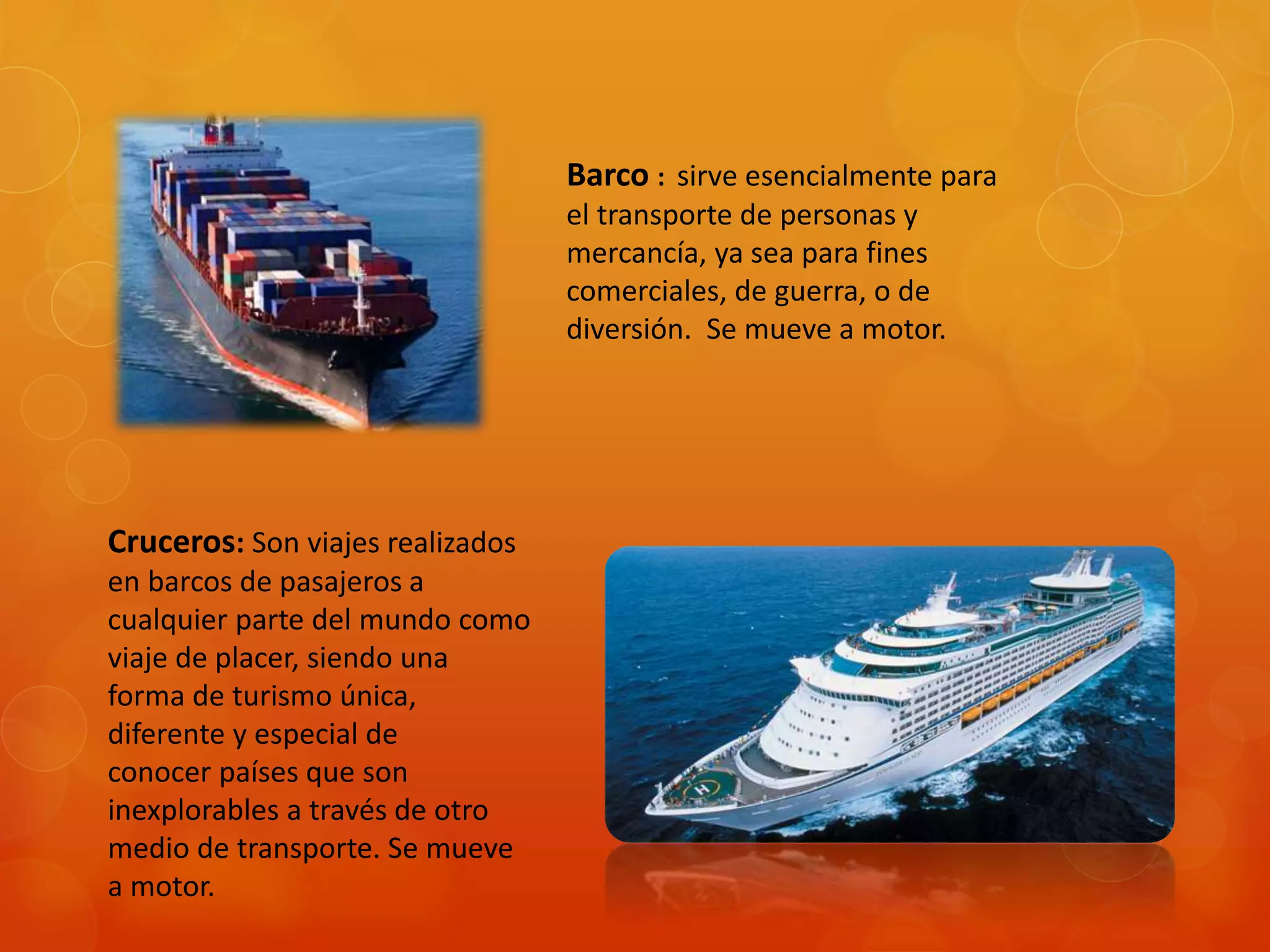 Medios de transporte acuáticos | PPTX