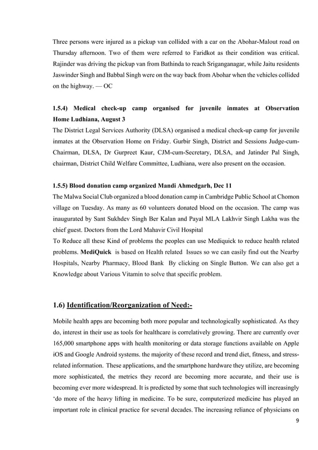 Mediquick industrial project report | PDF