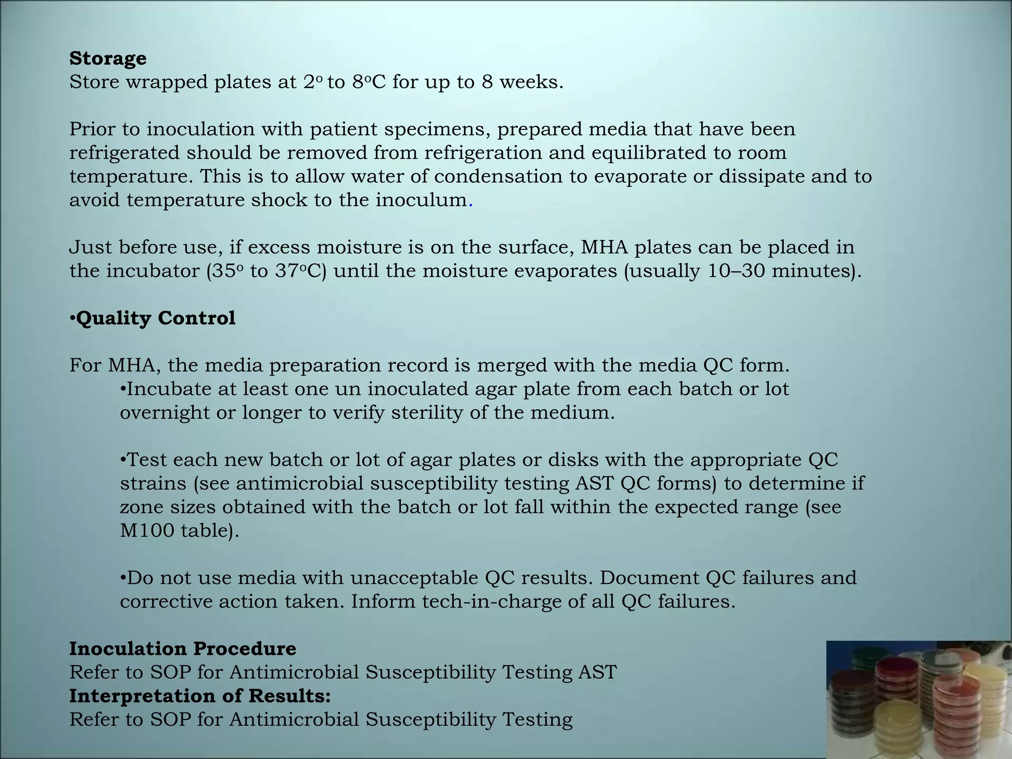 Culture Media used for Antimicrobial Testing | PPT