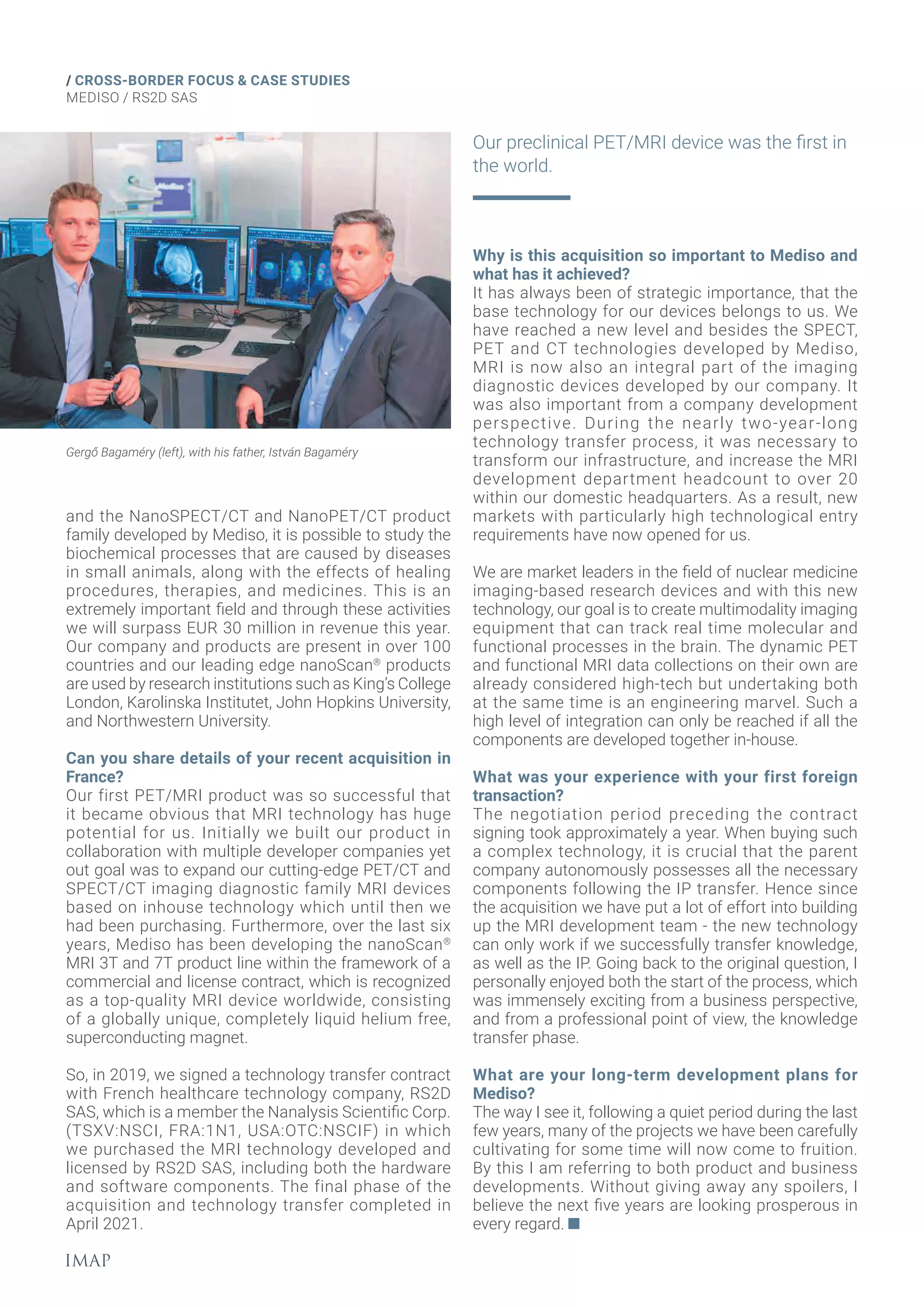 Mediso from Hungary Acquires Key MRI Technology in France | PDF