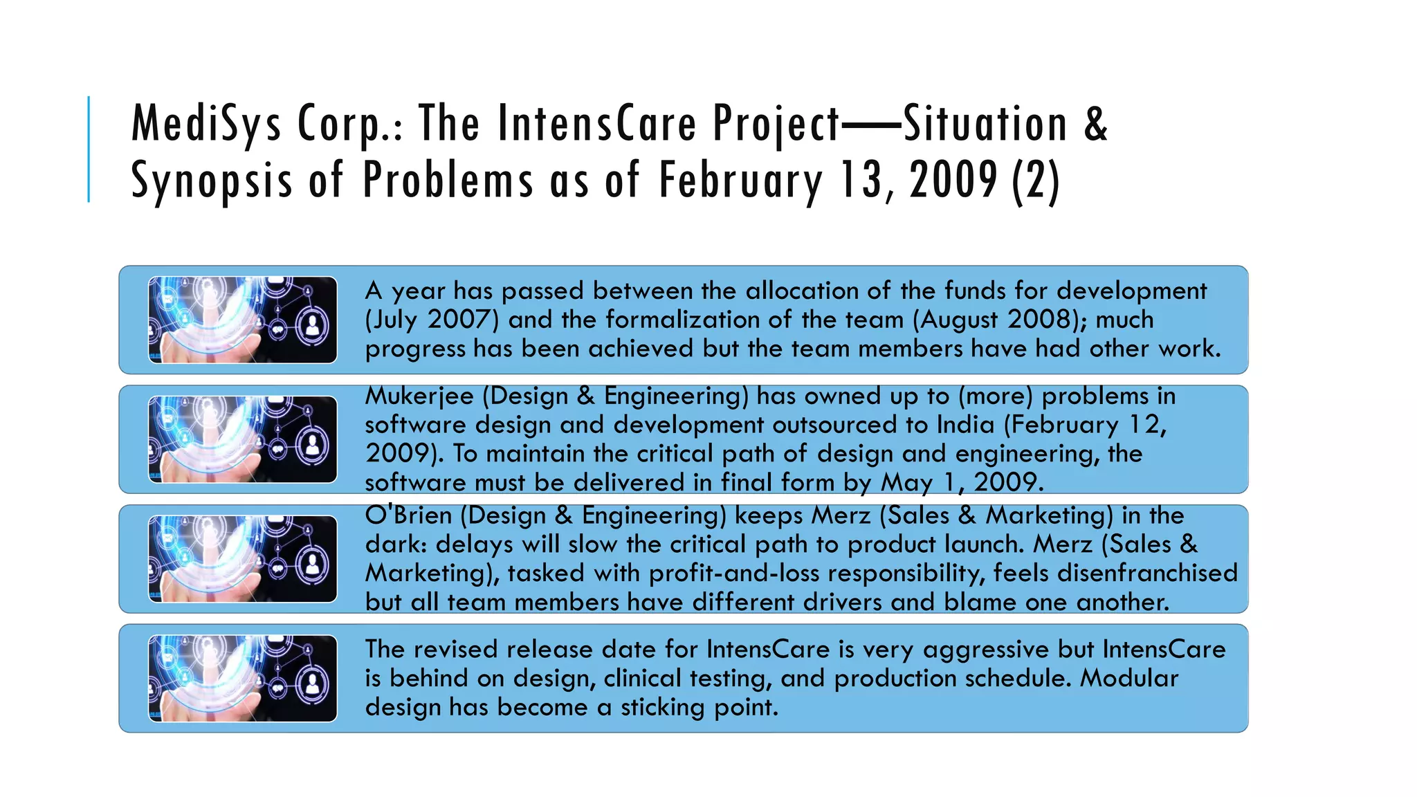 MediSys Corp.: The IntensCare Product Development Team | PDF