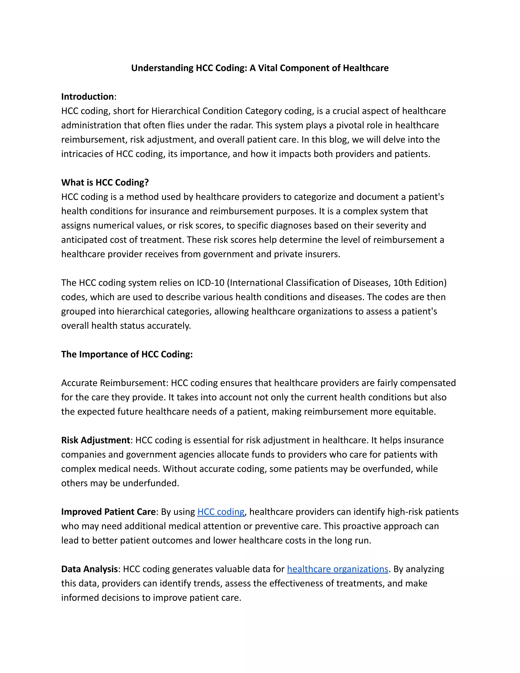 What is HCC Coding and Why Is It Important? | PDF