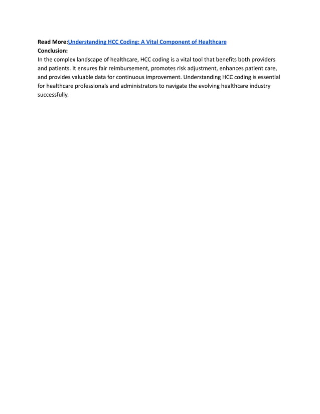 What is HCC Coding and Why Is It Important? | PDF | Healthcare Industry ...