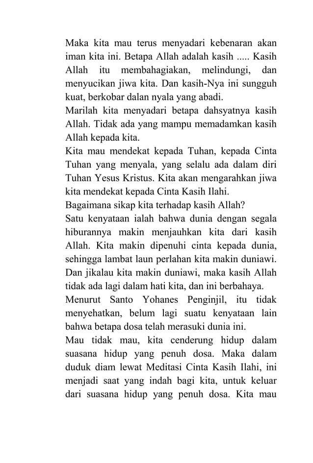 MEDITASI CINTA KASIH ILAHI | PDF