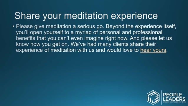 Meditation - Your Secret Leadership Weapon | PPTX | Hinduism | Religion ...