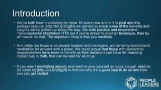 Meditation - Your Secret Leadership Weapon | PPTX | Hinduism | Religion ...