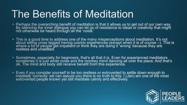 Meditation - Your Secret Leadership Weapon | PPTX | Hinduism | Religion ...
