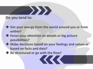 Meditation and Myers Briggs Personality Type | PPT