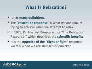 Benefits of Meditation and Relaxation for Mesothelioma | PPT