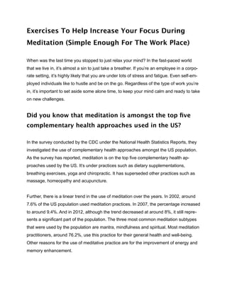 Exercises To Help Increase Your Focus During Meditation (Simple Enough ...