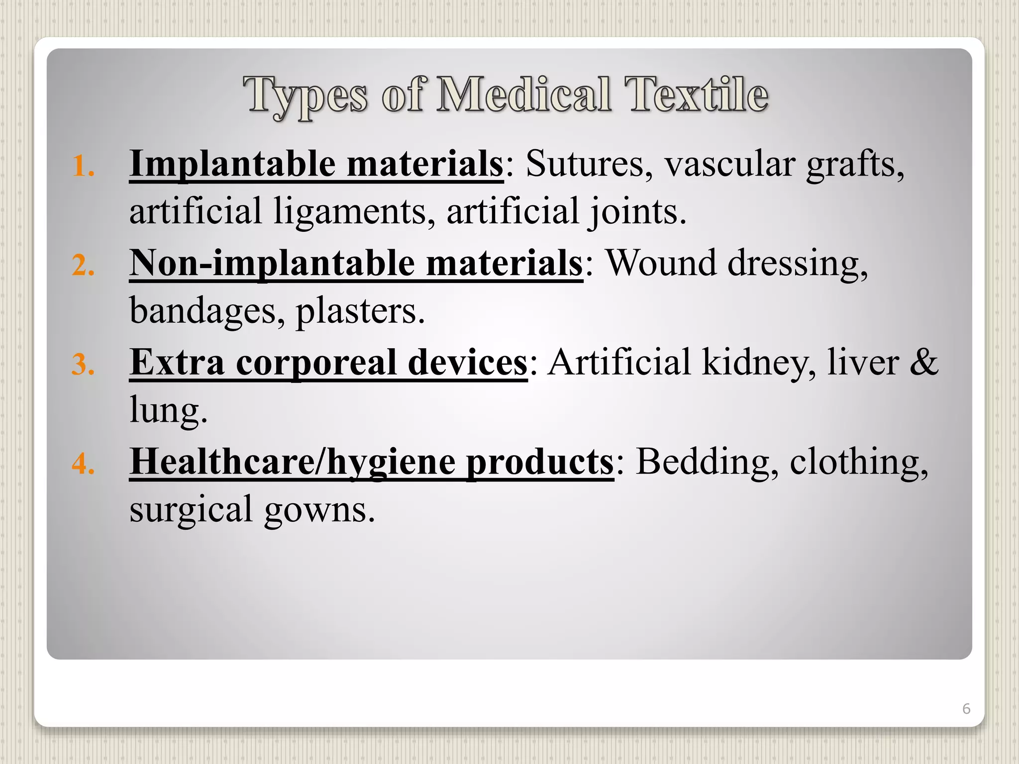Meditech or medical textile | PPTX