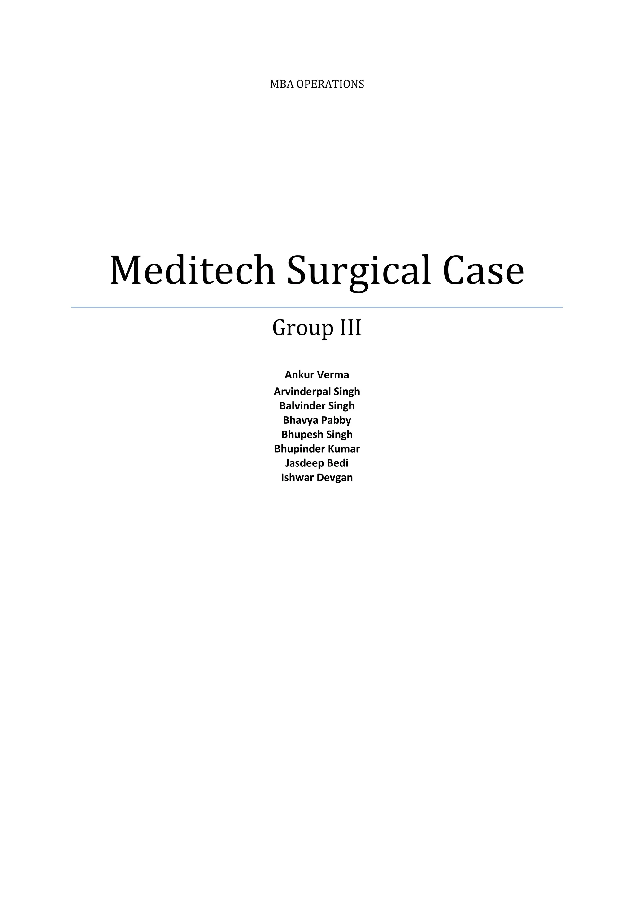 Meditech Written Case Analysis | PDF