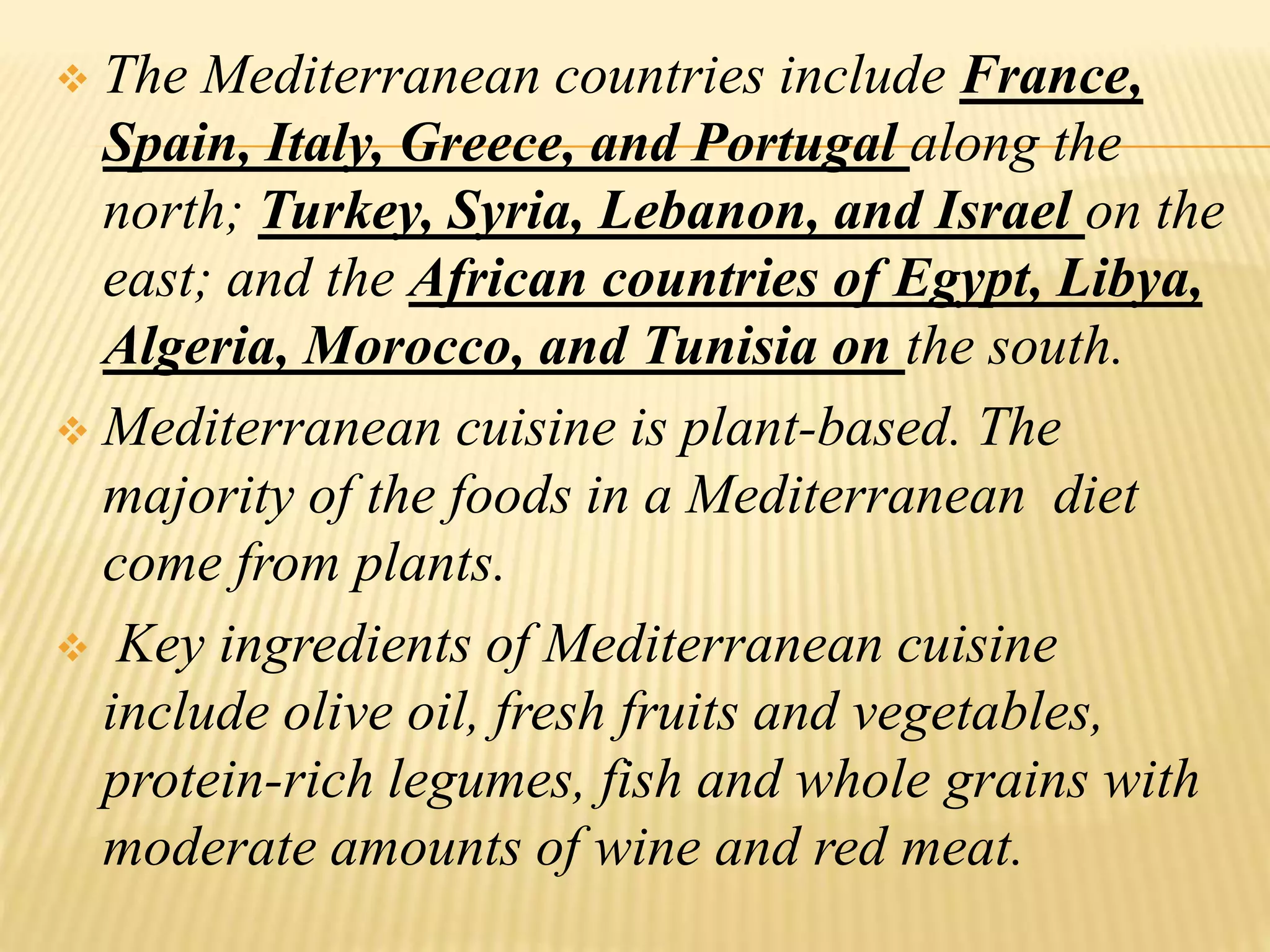 Mediterranean cuisine | PPTX