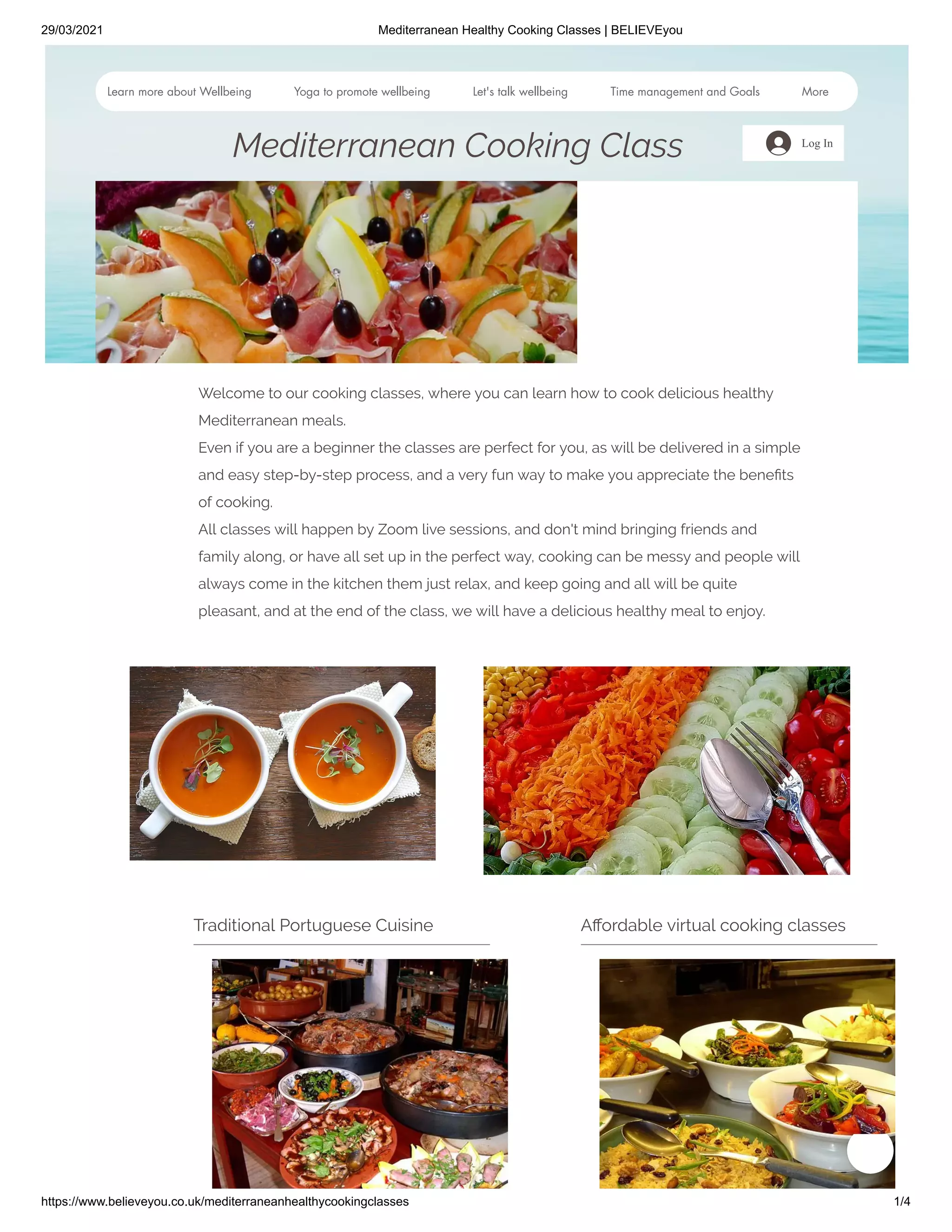 Mediterranean healthy cooking classes BELIEVEyou | PDF