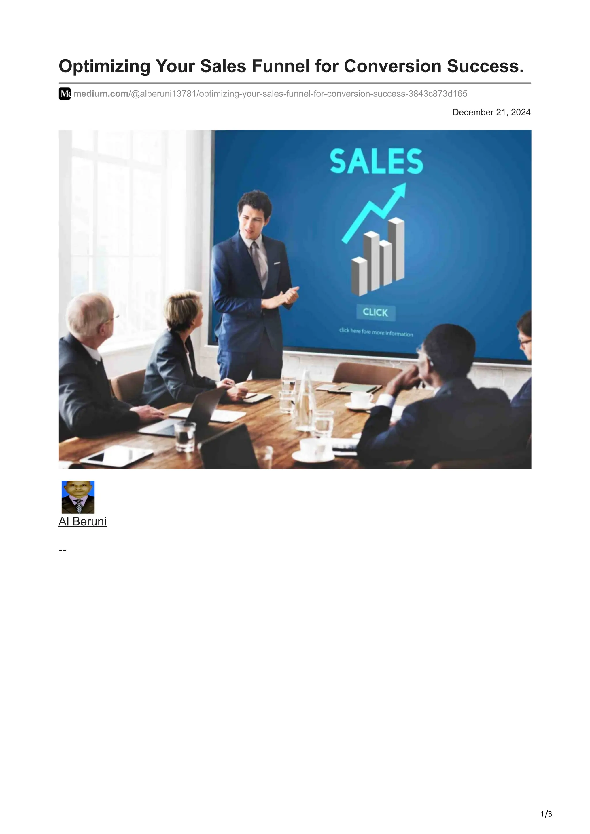 Optimizing Your Sales Funnel for Conversion Success. | PDF