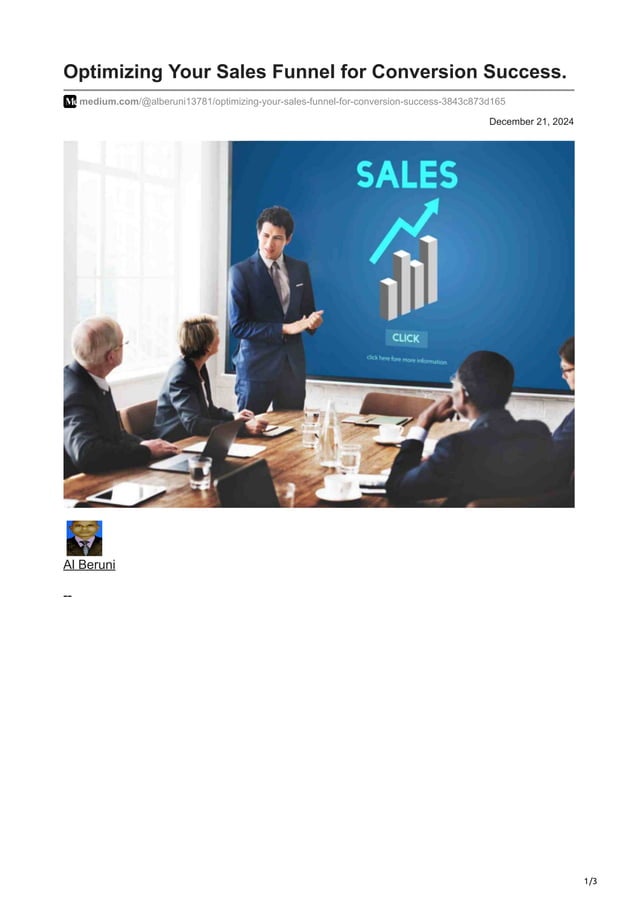 Optimizing Your Sales Funnel for Conversion Success. | PDF
