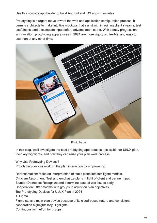 Prototyping Tools for Web and App UI/UX Design in 2024. | PDF
