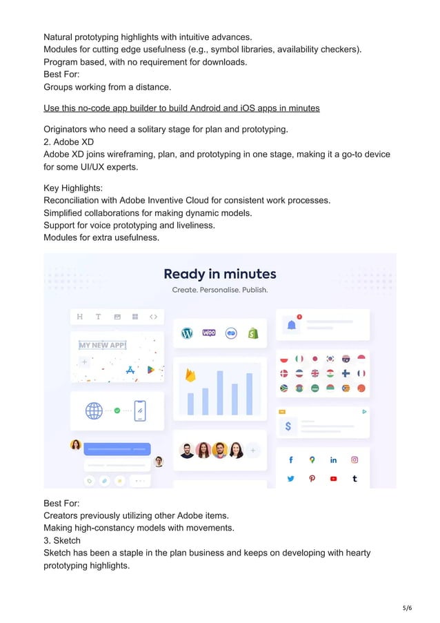Prototyping Tools for Web and App UI/UX Design in 2024. | PDF