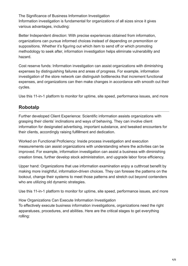 Business Data Analytics: Unlocking Insights for Better Decision-Making. | PDF