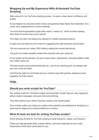 How To Write A YouTube Script INSANELY Fast Using AI | PDF