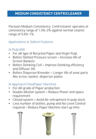 Get Medium Consistency Centricleaner For Your Paper Mill | PDF