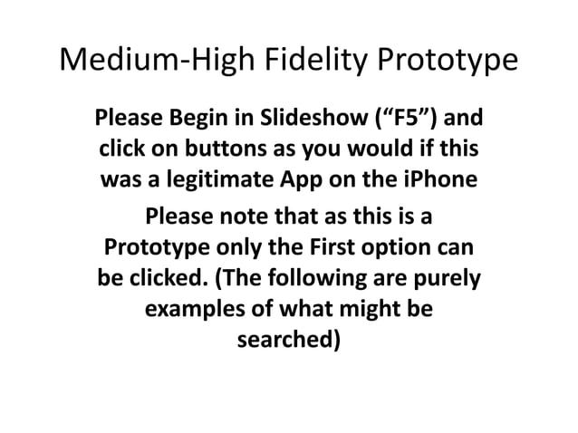 Medium high fidelity prototype | PPTX