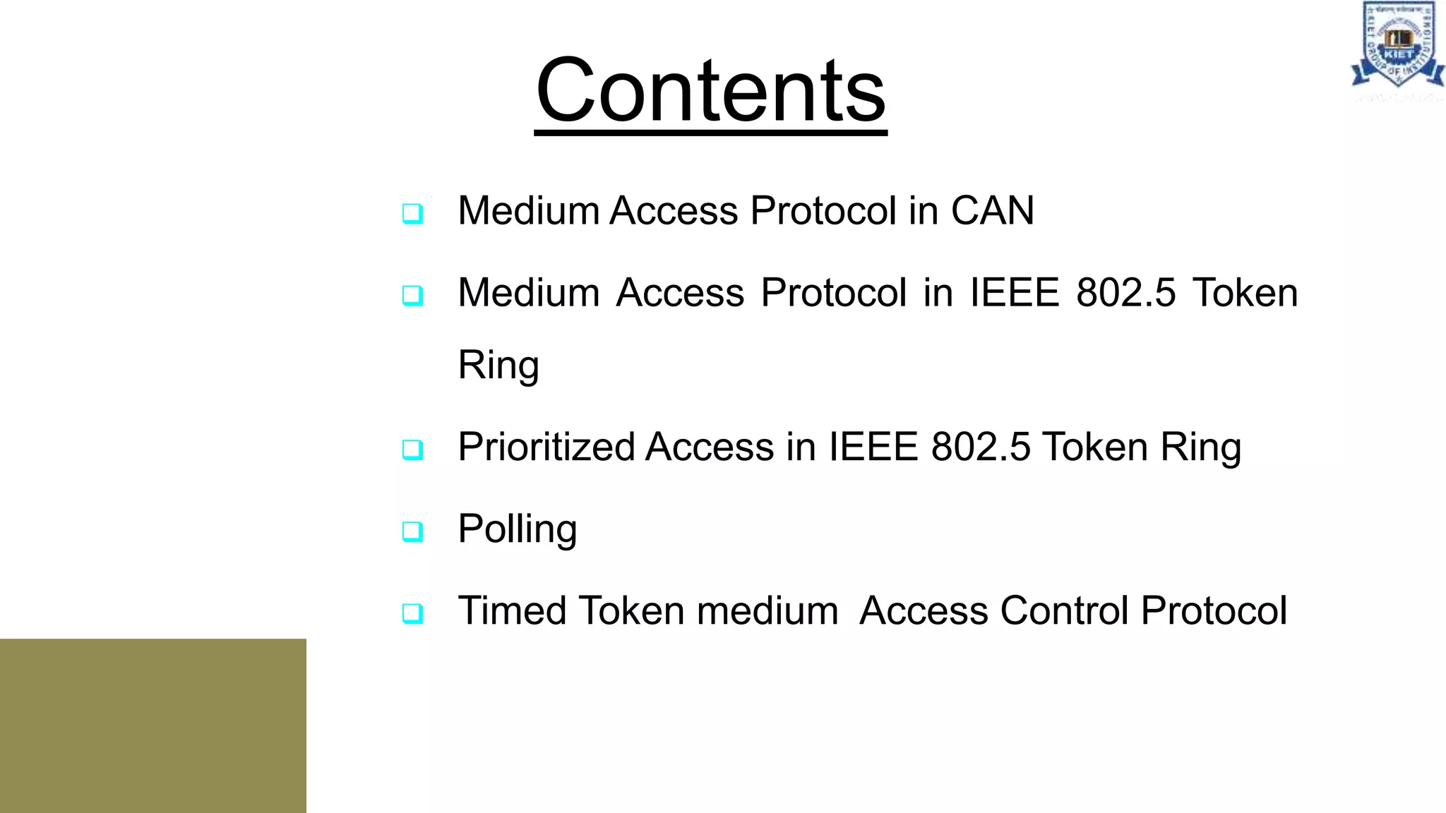 Medium Access Control Protocols For Broadcast Networks Pptx