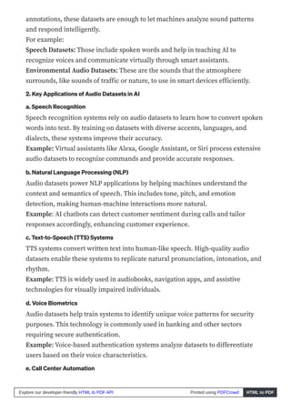 Exploring Real-Time Audio Dataset Applications in AI and Machine ...