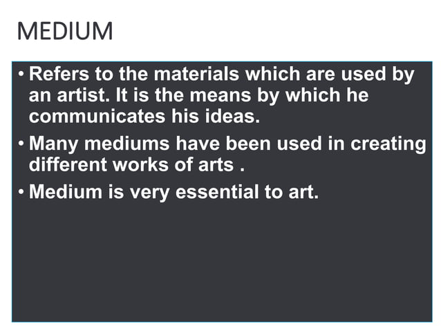 Mediums of the visual arts (3) | PPT