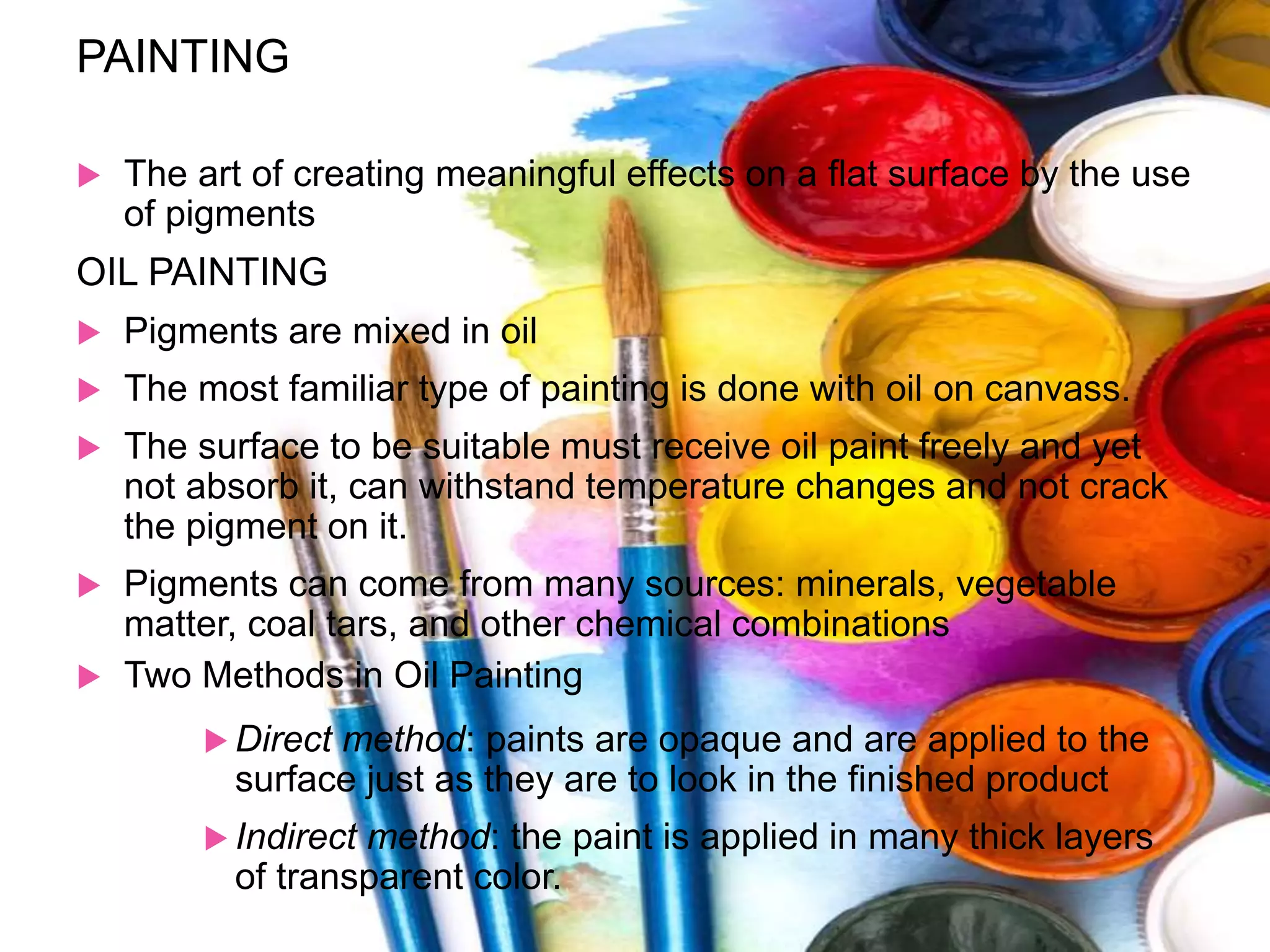 ARTS - Mediums of the Visual Arts: Painting, Sculpture and Architecture ...